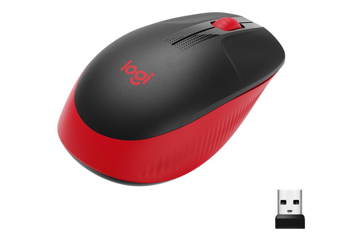 Logitech® M190 Full-size wireless mouse - RED - EM